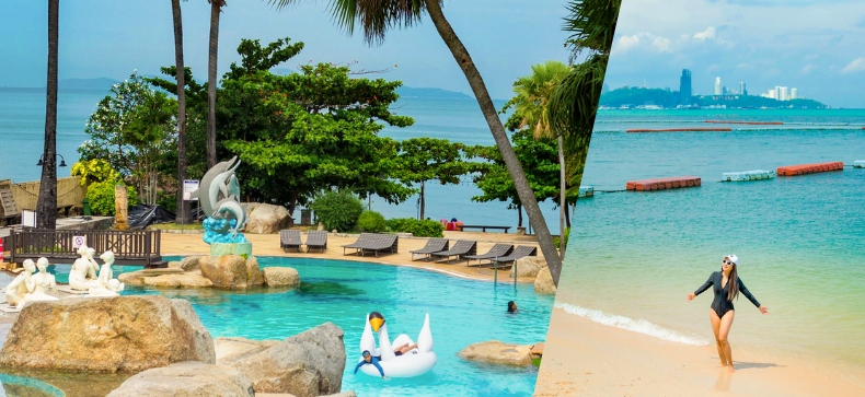 ที่พักพัทยาสระน้ำสวย ติดทะเล ดีไซน์หรูพร้อมอาหารเช้าและเย็น By Long ...